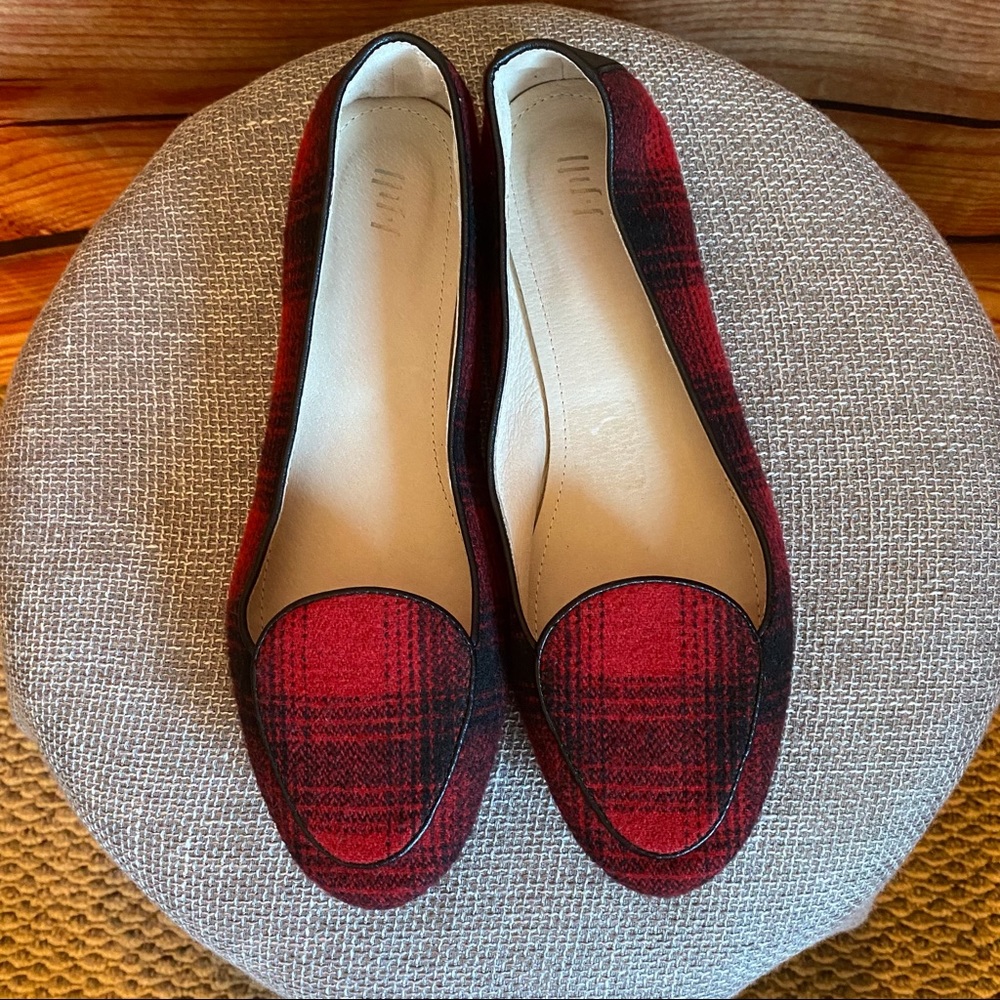 J. Jill Red & Black Plaid Loafers - Gem